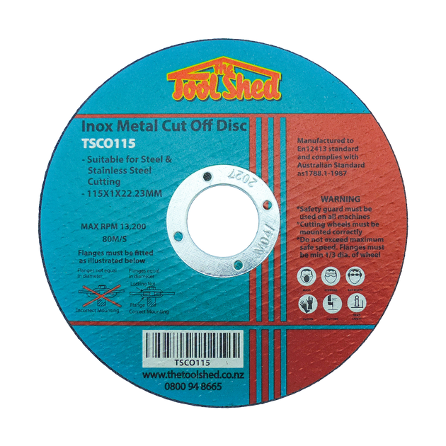Buy ToolShed Inox Metal Cut Off Disc 115 x 1 x 22.2mm online in New ...