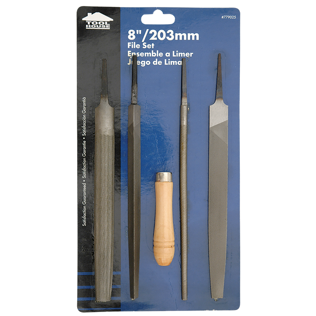 Buy Tool House File Set 200mm 5pc with Handle online in New Zealand | The ToolShed
