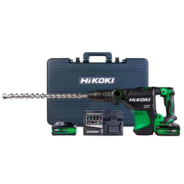 Buy HiKOKI Cordless Rotary Hammer Drill Brushless 40mm SDS MAX 36v Kit ...