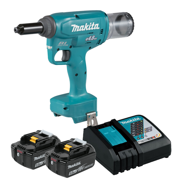 Buy Makita LXT Cordless Rivet Gun 2.4-4.8mm Brushless 18V 5Ah online in ...