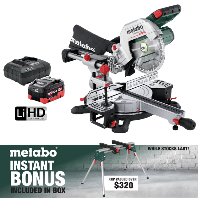 Buy Metabo Cordless Mitre Saw 216mm with Stand 18V 5.5Ah online in New ...
