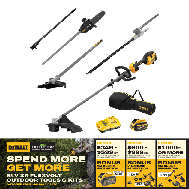 Buy DeWalt Cordless Split Boom Outdoor Multi Tool Kit 54V 9Ah online in ...