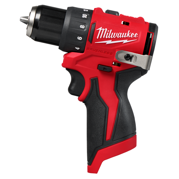 Buy Milwaukee M12 Drill Driver Sub Compact Brushless 10mm 12V - Bare ...