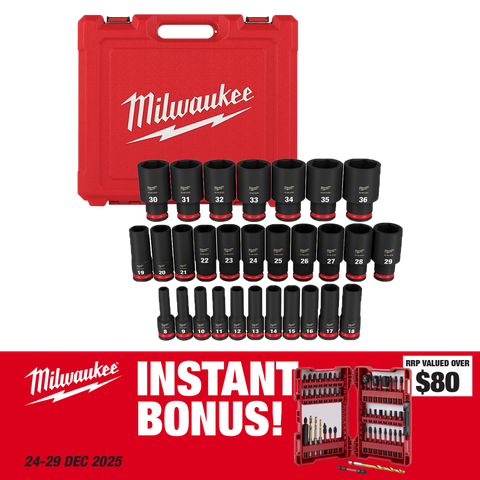 Buy Milwaukee SHOCKWAVE Impact Socket Set 1/2in Dr Metric Deep 29pc ...
