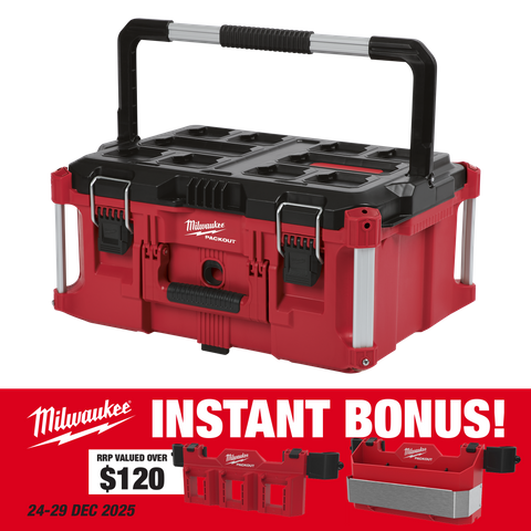 Buy Milwaukee PACKOUT Large Tool Box with 2 x BONUS PACKOUT Attachments ...