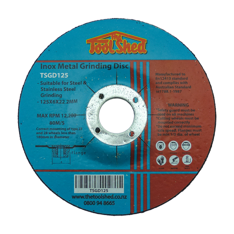 Buy ToolShed Inox Metal Grinding Disc 125 x 6 x 22.2mm online in New ...