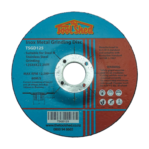 Buy ToolShed Inox Metal Grinding Disc 125 x 6 x 22.2mm online in New ...