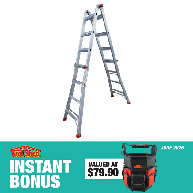 Buy ToolShed Multi-Function Ladder 4.5m with Round Tool Bag online in ...