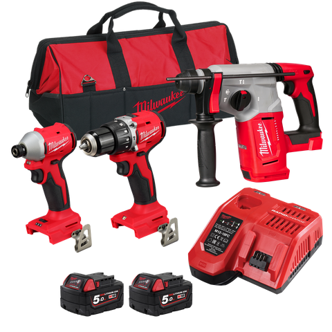 Buy Milwaukee M18 Cordless Power Pack 3pc Kit 18V 5Ah online in New ...