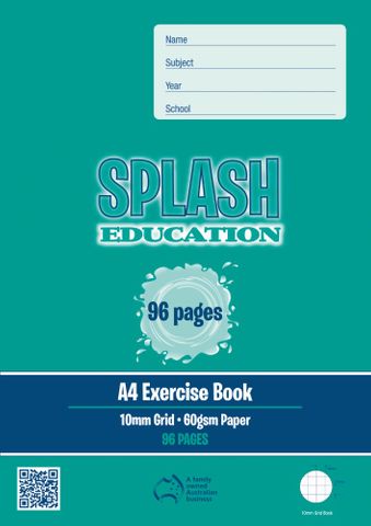 Splash A4 96pg 10mm Grid Book