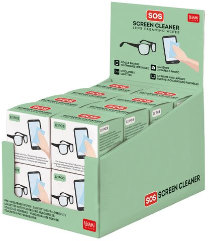 Legami - Pre-Moistened Screen Wipes - SOS Screen Cleaner Display Pack ...
