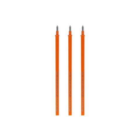 Legami - Erasable Gel Pen Refills Pack of 3 - Orange Ink