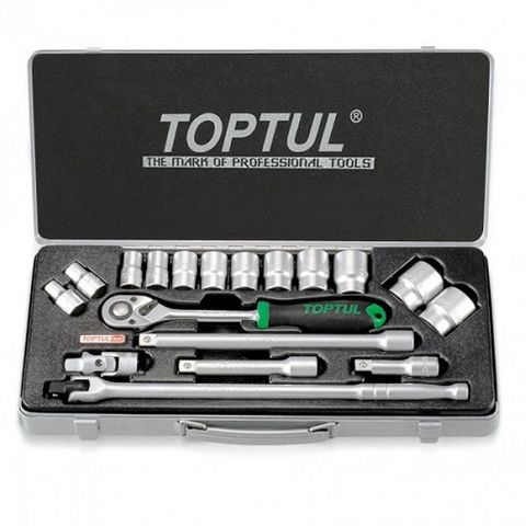 TOPTUL SOCKET SET 1/2"DR 18PC METRIC 10-32MM